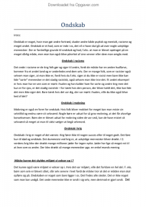 Ondskab - Dansk - Opgaver.com