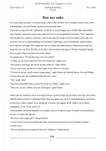 Den nye nabo - Dansk - Opgaver.com