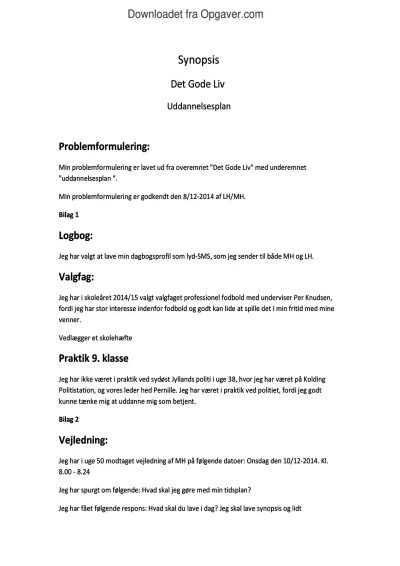 synopsis - Dansk - Opgaver.com