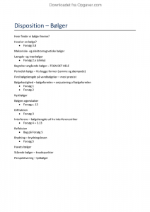 Disposition -bølger - Fysik/Kemi - Opgaver.com