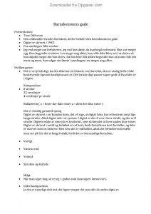 Barndommens gade - Dansk - Opgaver.com