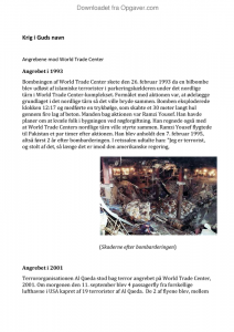 Krig i guds navn - Religion - Opgaver.com