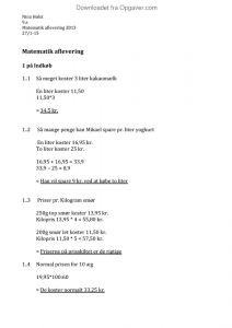 Matematik aflevering maj 2013 - Matematik - Opgaver.com