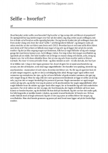 Selfie hvorfor - Dansk - Opgaver.com
