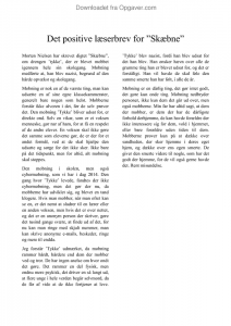 Skæbne - Et positivt læsebrev - Dansk - Opgaver.com