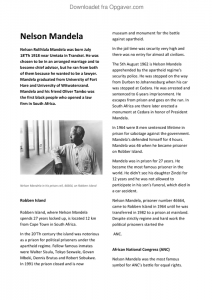Folder om Nelson mandela - Engelsk - Opgaver.com