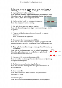 Magneter og magnetisme - Fysik/Kemi - Opgaver.com