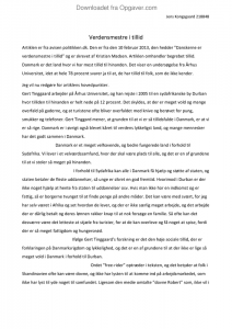 verdensmestre i tillid - Dansk - Opgaver.com