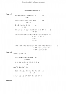 matematik aflevering 1 - Matematik - Opgaver.com