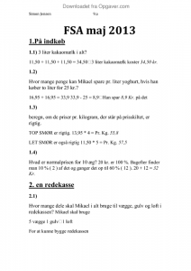 FSA maj matematik 2013 - Matematik - Opgaver.com