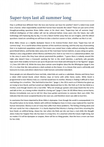 Super Toys Last All Summer Long - Engelsk - Opgaver.com