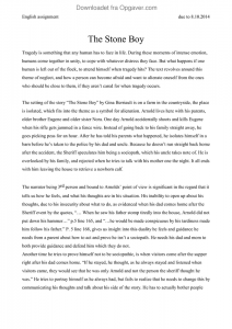 The Stone Boy - English - Engelsk - Opgaver.com