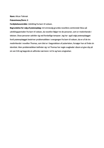 Dansk Synopsis - Dansk - Opgaver.com
