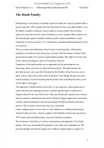 The Death Penalty - Engelsk - Opgaver.com