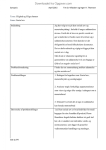 Samfundsfag synopsis - Samfundsfag - Opgaver.com