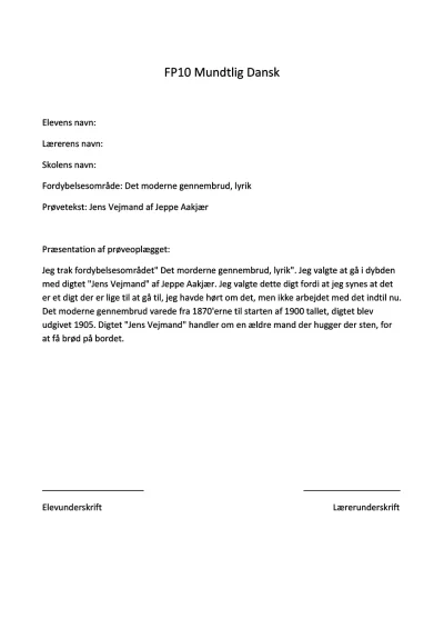 Dansk synopse (10.klasse). - Dansk - Opgaver.com