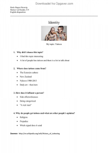 Eksempel på en engelsk disposition - Engelsk - Opgaver.com