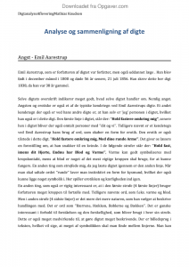 Analyse af digtet 'Angst' - Dansk - Opgaver.com