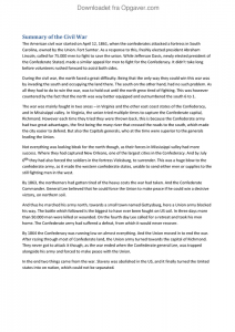 Summary of the Civil War - Engelsk - Opgaver.com
