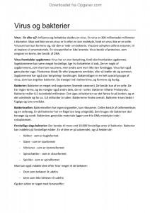 Virus og bakterier - Biologi - Opgaver.com