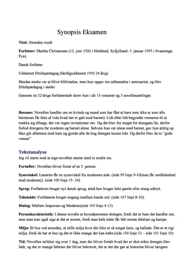 Synopsis - Dansk - Opgaver.com