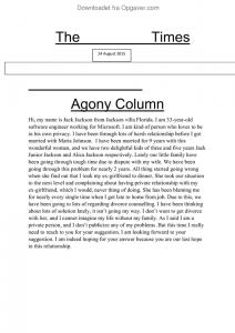 Agony Column - Engelsk - Opgaver.com