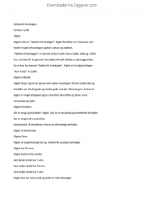 digt analyse - Dansk - Opgaver.com