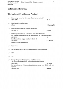 “Hej Matematik“ på Samsø Festival - Matematik - Opgaver.com
