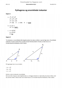 Pythagoras og ensvinklede trekanter - Matematik - Opgaver.com