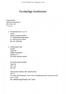 Funktioner - Matematik - Opgaver.com