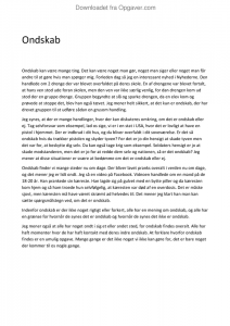 Ondskab essay - Dansk - Opgaver.com