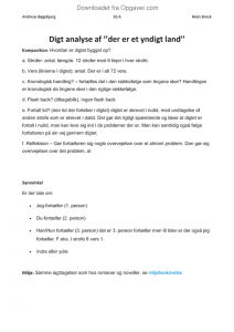 digt analyse af der er et yndigt land - Dansk - Opgaver.com