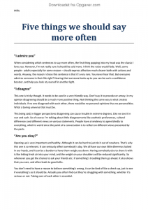 Things we should say more often - Engelsk - Opgaver.com