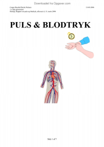 Puls- og Blodtryk - Biologi - Opgaver.com