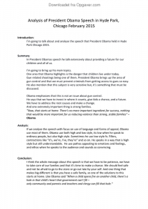 obama speech - Engelsk - Opgaver.com