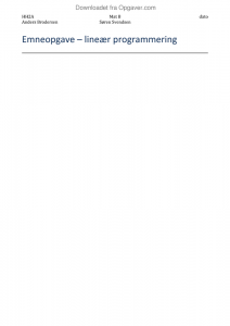 Lineær programmering - Matematik - Opgaver.com