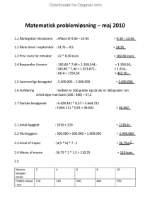 Matematisk problemløsning maj 2010 - Matematik - Opgaver.com