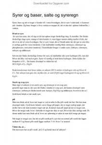 Syre, baser, salt og syreregn - Fysik/Kemi - Opgaver.com