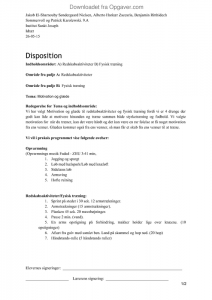 Disposition idræt - Idræt - Opgaver.com