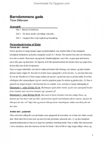 Barndommens Gade analyse - Dansk - Opgaver.com