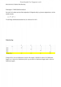 funktionsanalyse - Matematik - Opgaver.com