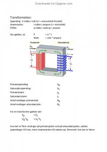 Transformation - Fysik/Kemi - Opgaver.com