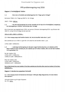 FSA problemregning maj 2016 - Matematik - Opgaver.com