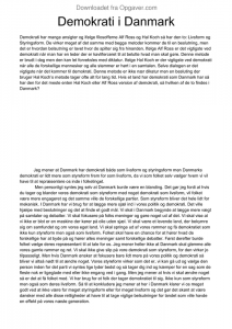 Demokrati i danmark - Samfundsfag - Opgaver.com