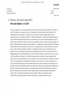 At være sig slev - Dansk - Opgaver.com