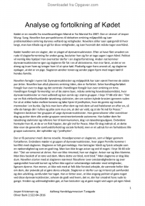 Analyse og fortolkning af kødet - Dansk - Opgaver.com