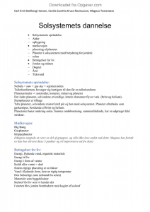 solsystemets dannelse (talepapir) - Fysik - Opgaver.com