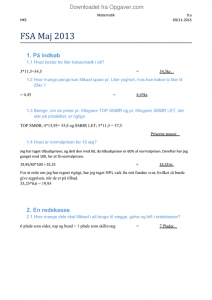 FSA maj 2013 - Matematik - Opgaver.com