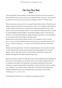 The Fun They Had - Analysis - Engelsk - Opgaver.com