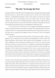 My City’’ by George the Poet - Engelsk - Opgaver.com